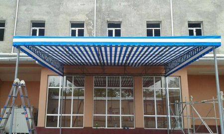 Установка баннер и плёнка (банер и тент,banner,baner) Навес