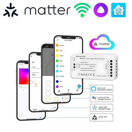 Контроллер светодиодной ленты RGB+CW с поддержкой Matter