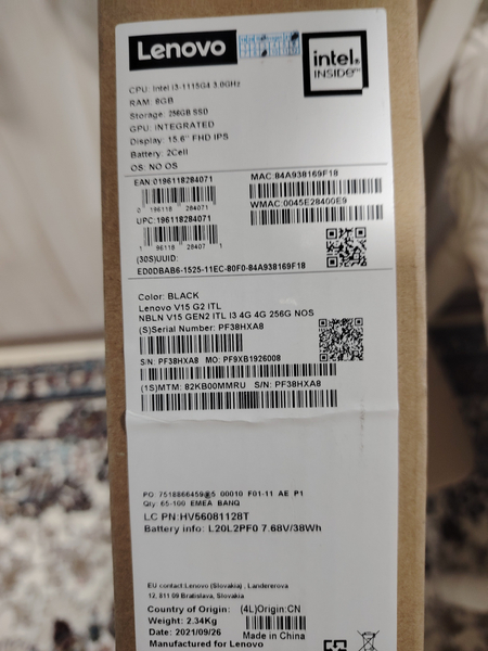 Lenovo Notebook i3-1115G4 ddr4 8gb ssd256
RAM:4Gb
Storage: 256Gb SSD
G