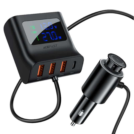 Автомобильное зарядное устройство Acefast B8 90 ватт 3 USB 1 TYPE.C