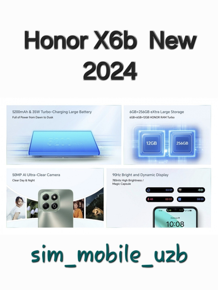 Honor X6a 2023 New super skidka+garantiya+dastavka