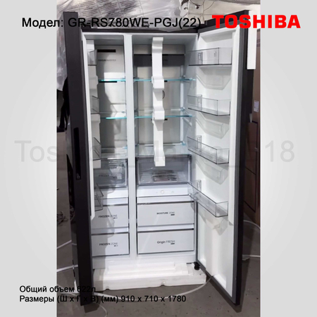 Холодильник, (Xolodilkin) TOSHIBA Model:GR-RS780WE-PGJ(22) 628л