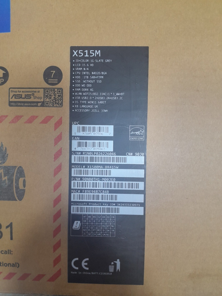 Asus x515m fevralda uzum marketdan olingan