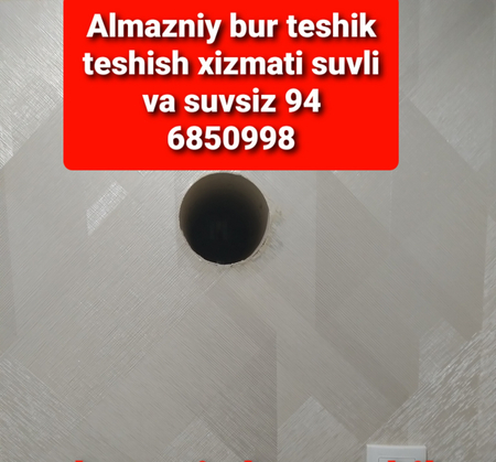 Almazniy karonka teshik teshish xizmati