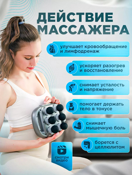 Массажер перкуссионный для спины и тела электрический