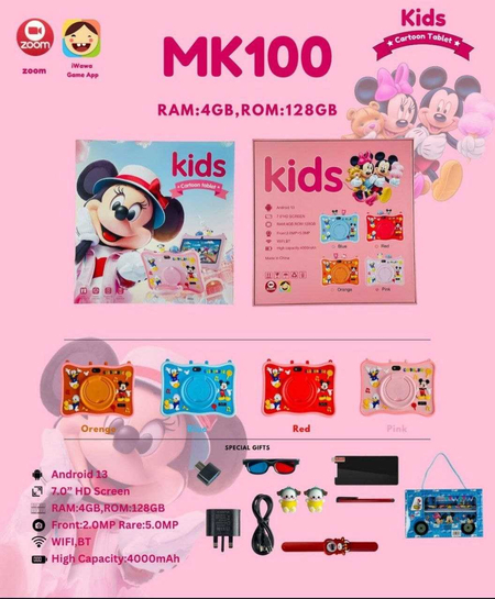 Детские планшет KIDS MK100 4/128 GB Adroid 13 4000mah