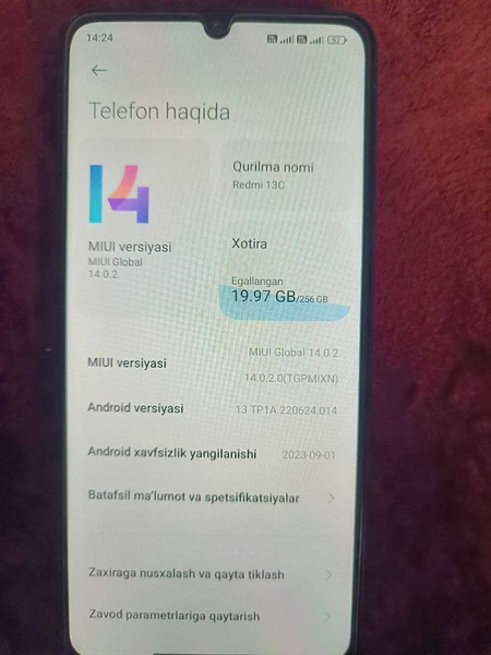 Redmi 13C 256ga 8+2