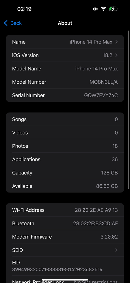 СРОЧНО! 14 Pro Max 87% 128GB