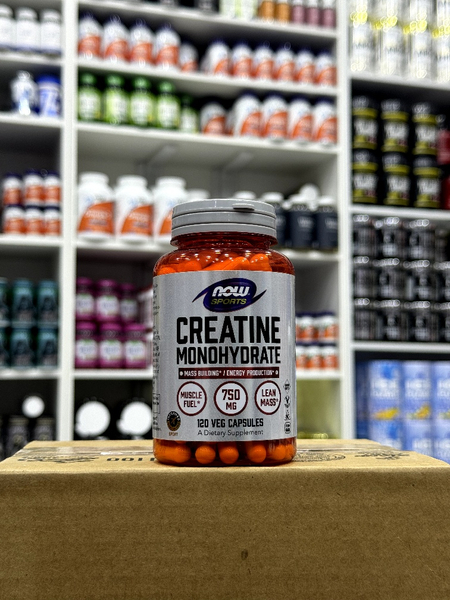 Now Sports Creatine Monohydrate 120 veg capsules 20 servings, креатин.