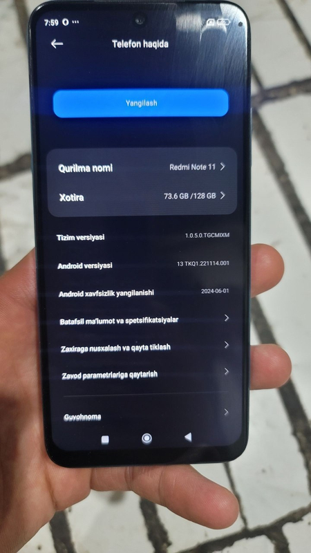 Mi note 11 sotilad
