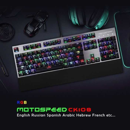 Топ! Б/У Механическая Клавиатура Motospeed CK108 RGB (свитчи Blue)