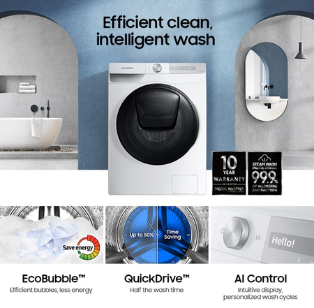 (new)10.5 кг SAMSUNG стиральная машина Eco bubble Inverter Quick drive