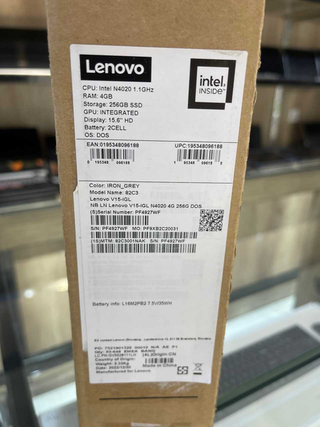 Lenovo V15 Intel Celeron N4020 озу4гб 256ssd