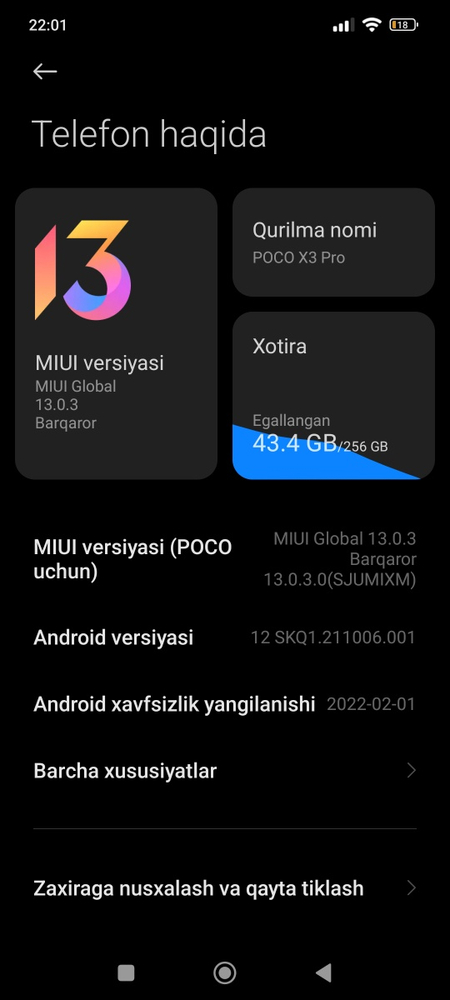 Masalan POCO X3 PRO bor 8 256 tali