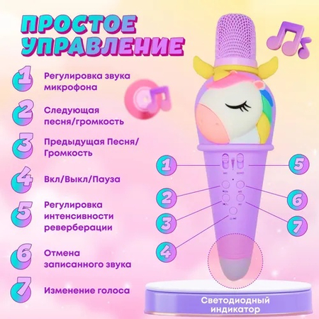 Микрофон караоке музыкальный детский,