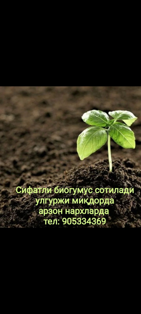 Биогумус сотилади улгуржи миқдорда арзон нархларда адрес Марғилонда