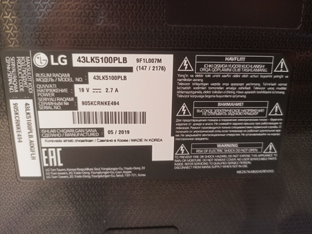 Tv LG43LK5100PLB korea