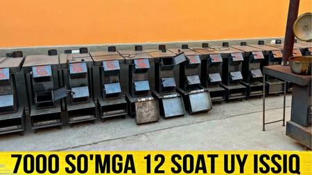Ecanom pechka 6 kg komriga 12 soat isitadi