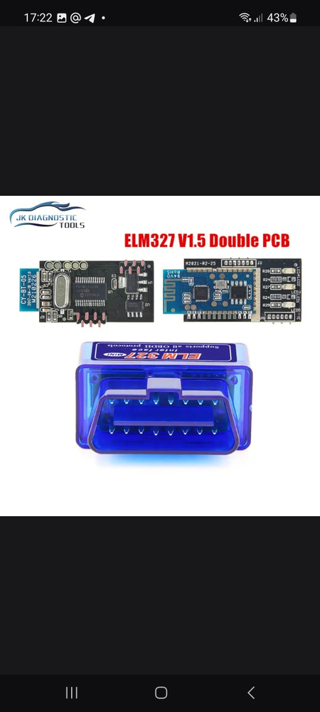 Продается ELM327 две штуки .одна версия  1.5 .другая версия 2.1