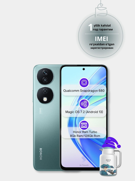 Honor X7b 2023 New Garantiya Padarok Uzimei