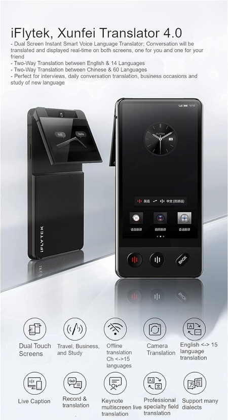 iFLYTEK Translator 4.0 Dual Screen Instant Smart