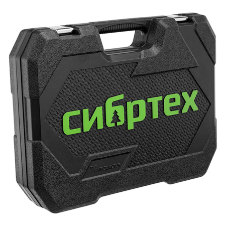 Набор инструментов, 1/2, 1/4, пластиковый кейс 76 предметов// Сибртех