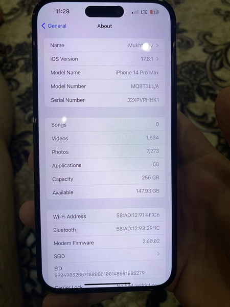 14 Pro Max 256GB LLa