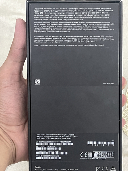 iPhone 12 Pro Max 128 GB RU/A коробка есть