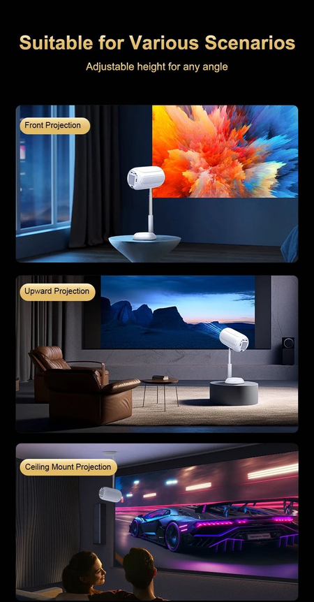 Portable Smart projector TS-6 разрешением 1080 pixels высокой четкости