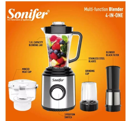 Блендер, овощерезка, мясорубка, кофемолка sonifer sf 8119 4 в 1