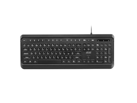 Проводная клавиатура 2E KS120 USB BLACK с подсветкой