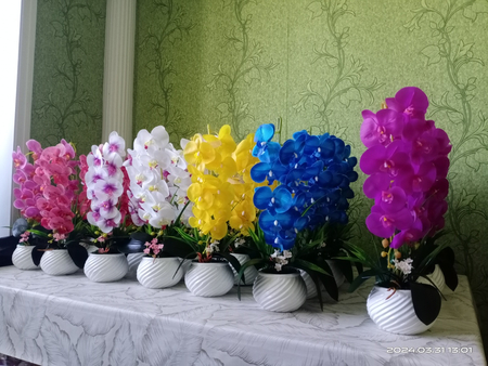 Dekorativ gullar.  Suniy gullar. Orhideya