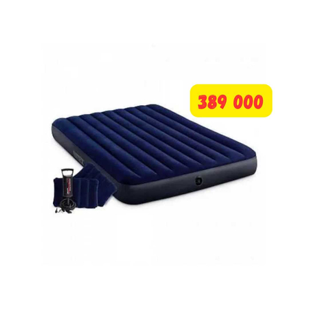 Intex 64765, надувной матрас 203 x 152 x 22 см с насосом и подушками (