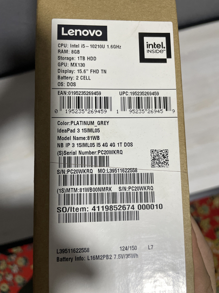 Lenovo IdeaPad 3 15IML05