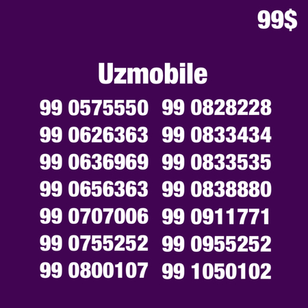 Uzmobile Gold chiroyli raqamla/ Красивые золотые номера Uzmobile