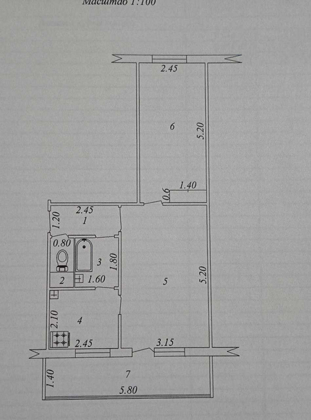 2-к квартира, 50 м², 2/4 эт.ТТЗ -1 ориентир: 210 школа