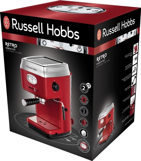 Летняя скидка! Кофеварка эспрессо RUSSELL HOBBS Retro 28250