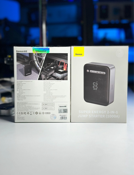 Baseus 2in1 jump starter и комрессор | авто насос пусковой устройство
