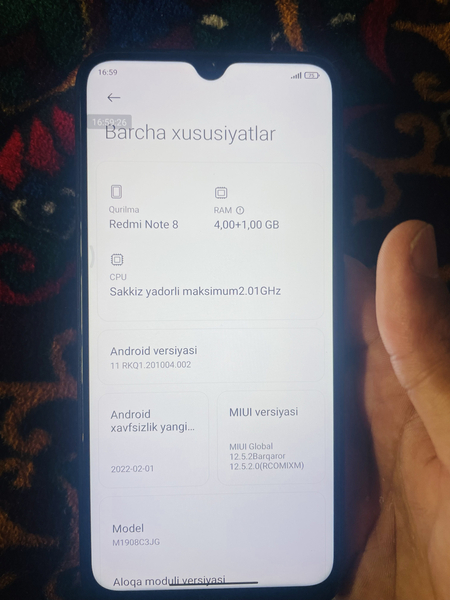 Redmi not 8 telga garantiya
