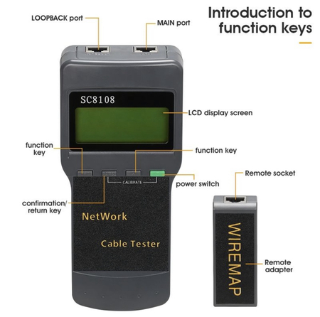 Многофункциональный сетевой тестер SC 8108, LAN tester, network cabel
