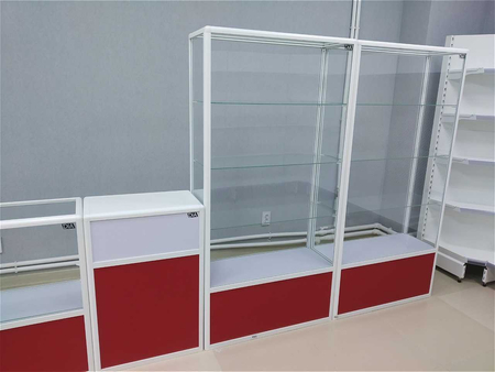 Прилавок торговый из профиля и стекла, Акция, витрина, для магазина