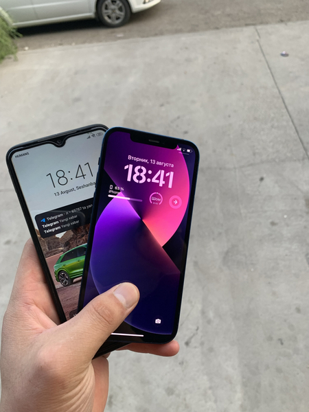 Iphone 12 128 gb aybi yoq + redmi 7  ta tel 1 ta telga obmenga