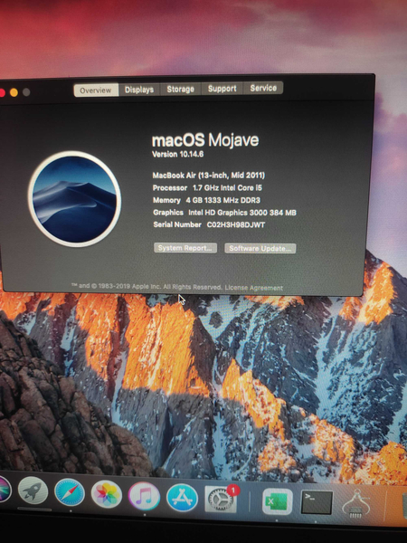 MacBook air 2011 4/128gb 78 sikl