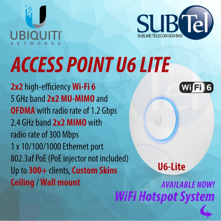 СКИДКА! Wi-Fi 6/Unifi AP U6 LITE Точка Доступа ubiquiti