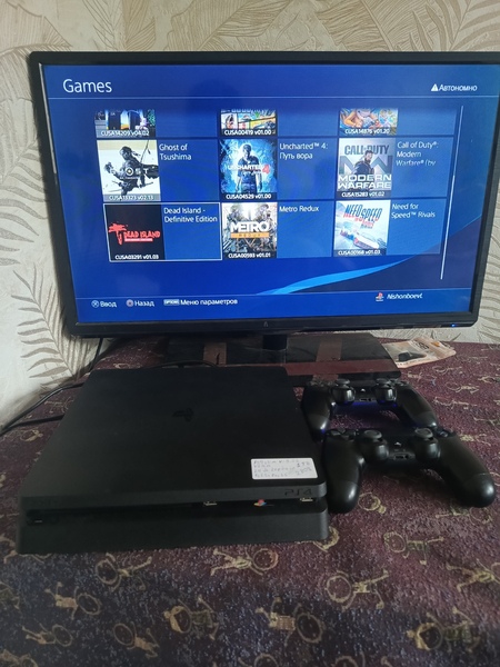 Ps4 slim 1TB 9.00 прошитый+ топ игры FC25 PES25
