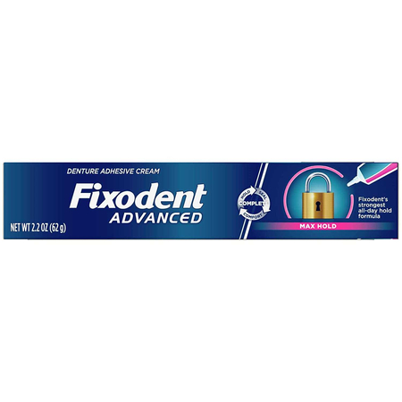 Fixodent advanced max hold крем для фиксации съемных протезов, 62г