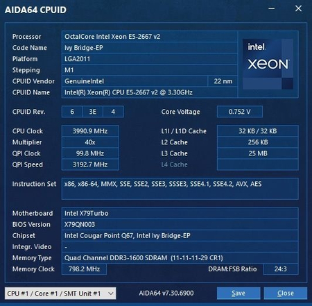 Xeon 2667v2 3.9ghz 8/16, 1650 super, 32gb, ssd 500gb