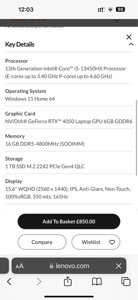 Lenovo LOQ 15i срочно, новый в упаковке не открытый
