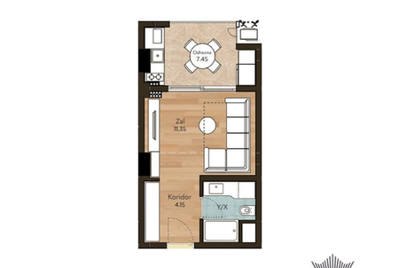 Срочно продается 1-ая кв-ра, ЖК Prestige Gardens,ор-р:Ш.Руставели,29м2