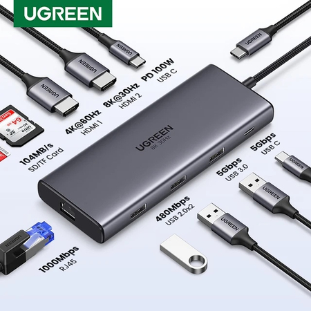 UGREEN Revodok PRO 212 — 10in1 Docking station USB C Hub 15534